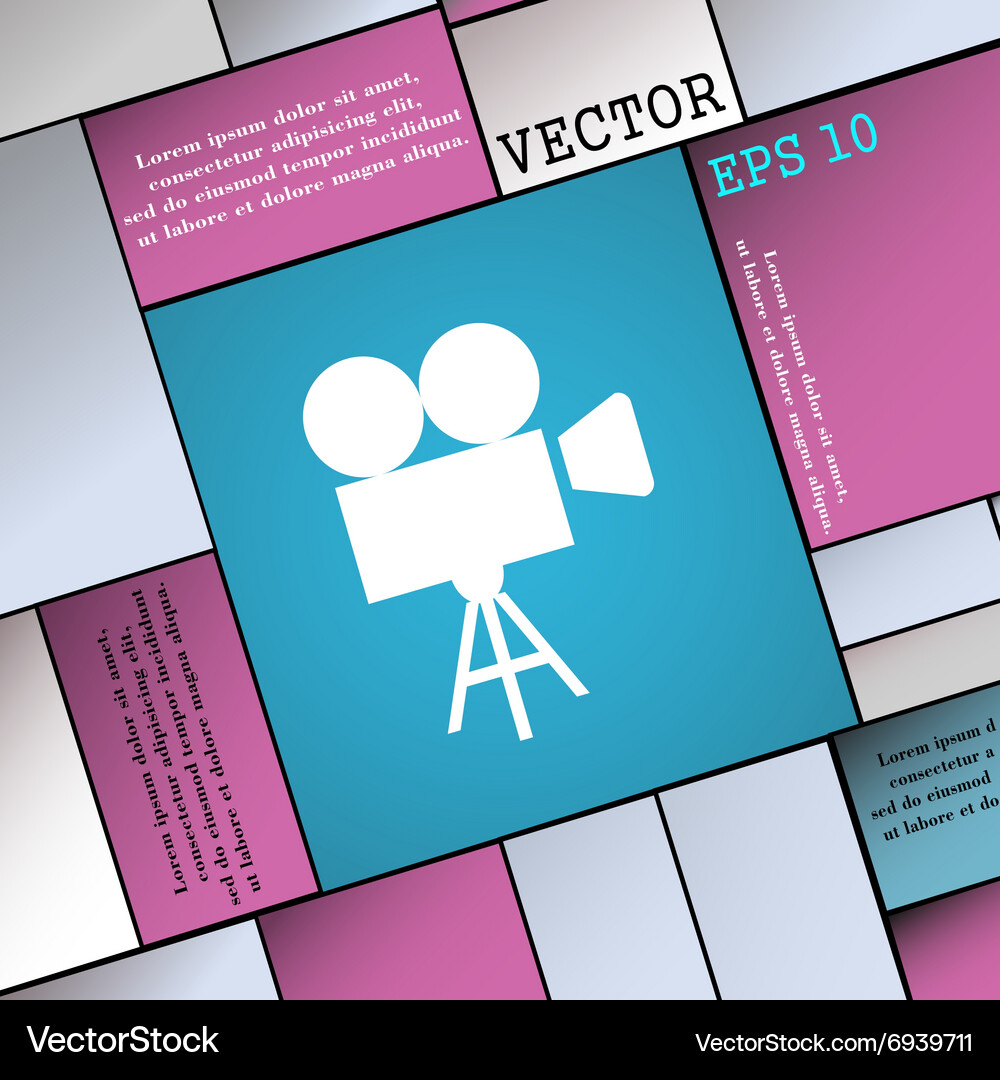 Video camera icon sign modern flat style for your Vector Image