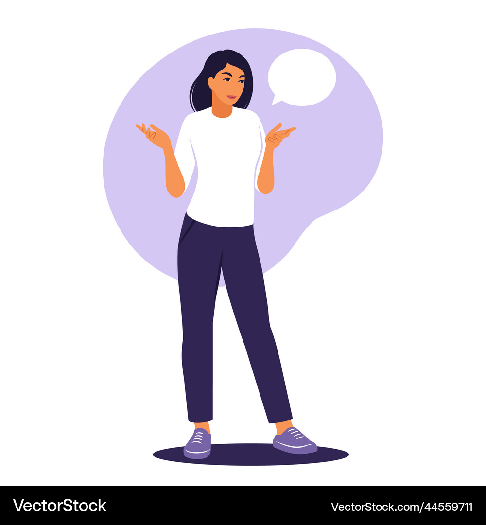 Woman is speaking concept flat Royalty Free Vector Image