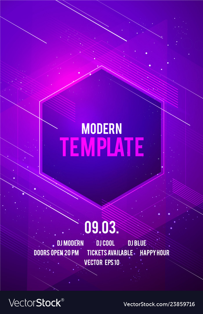 Rave Party Poster Background Rave Party Flyer Design Template Set 