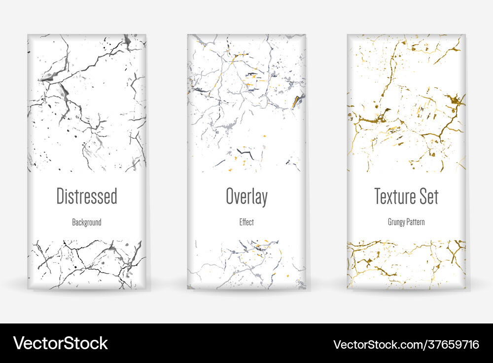 Distress grunge texture set scratched dirt print Vector Image