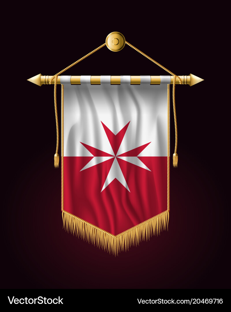 Flag malta version with maltese cross festive Vector Image