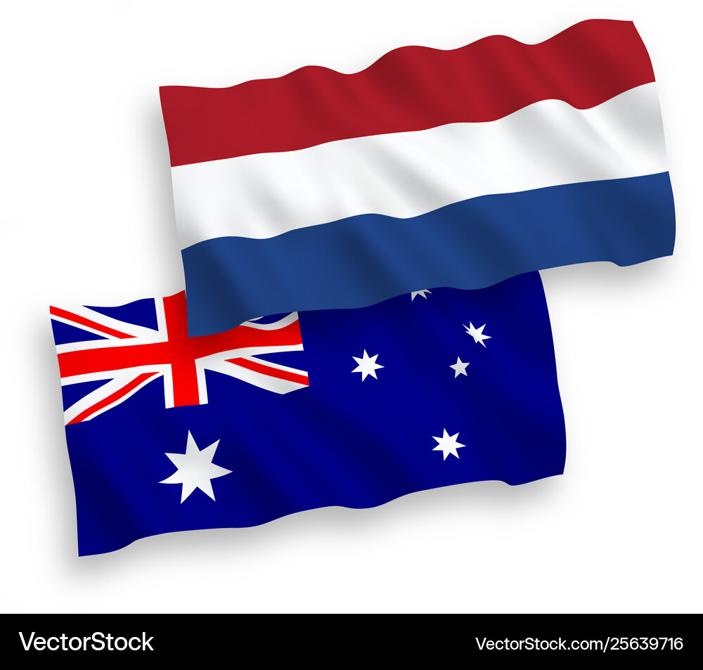 Flags australia and netherlands on a white Vector Image
