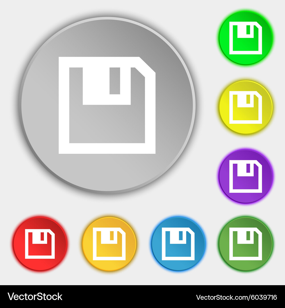 Floppy icon flat modern design symbols on eight Vector Image