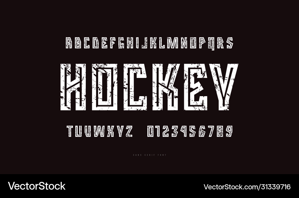 Outline geometric sans serif font Royalty Free Vector Image