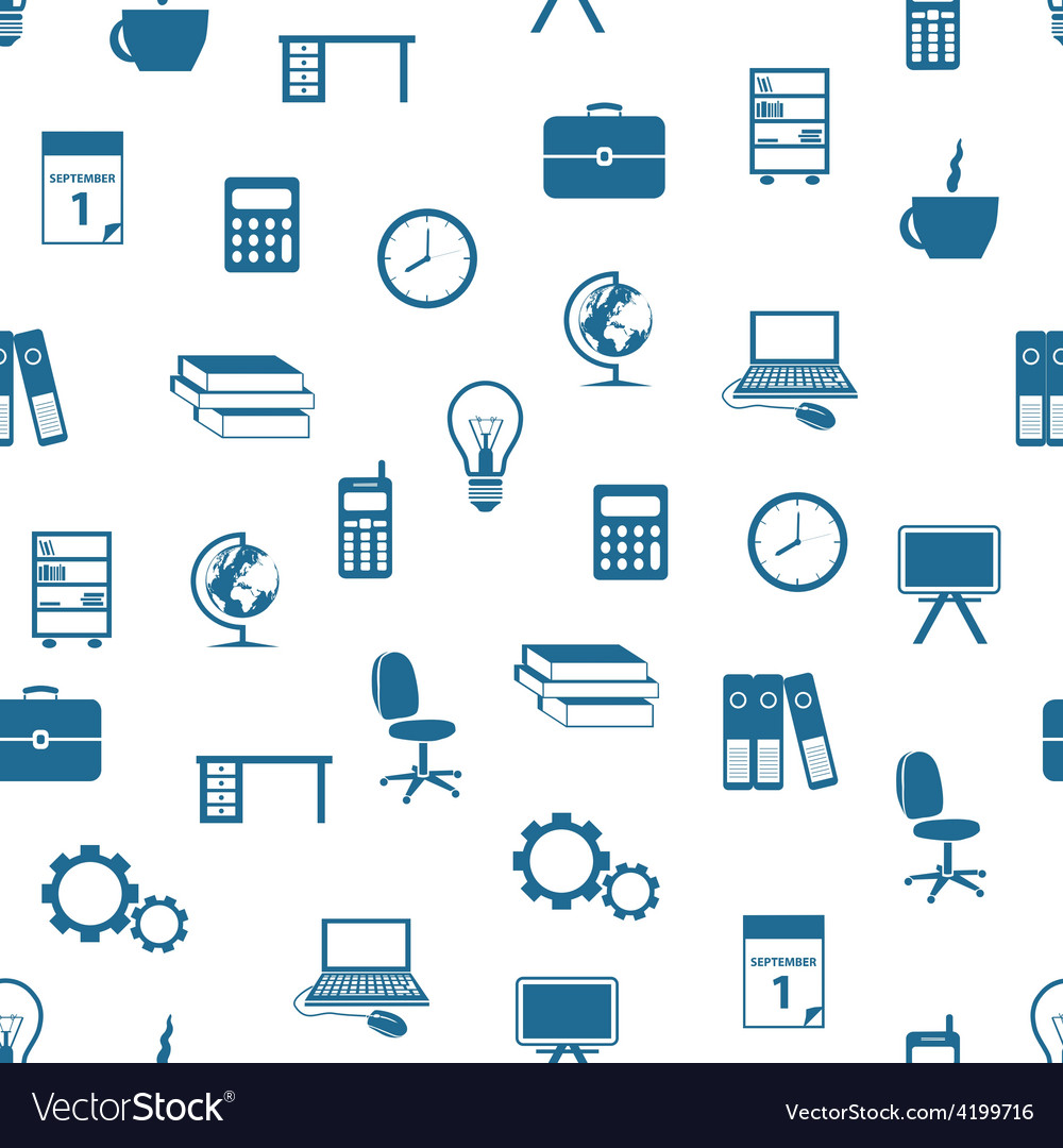 Seamless office pattern Royalty Free Vector Image
