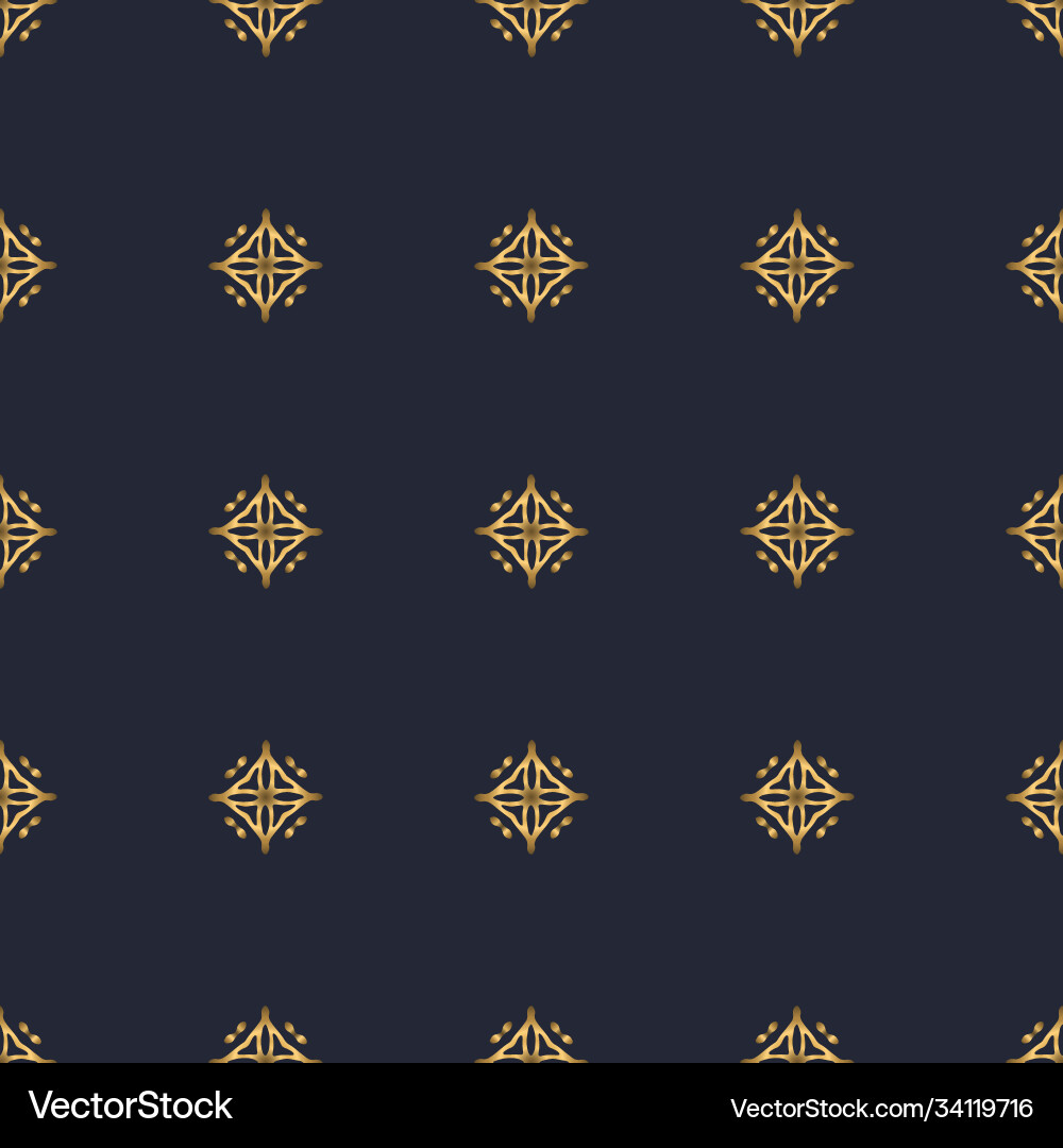 Swirl pattern seamless gold and navy blue Vector Image