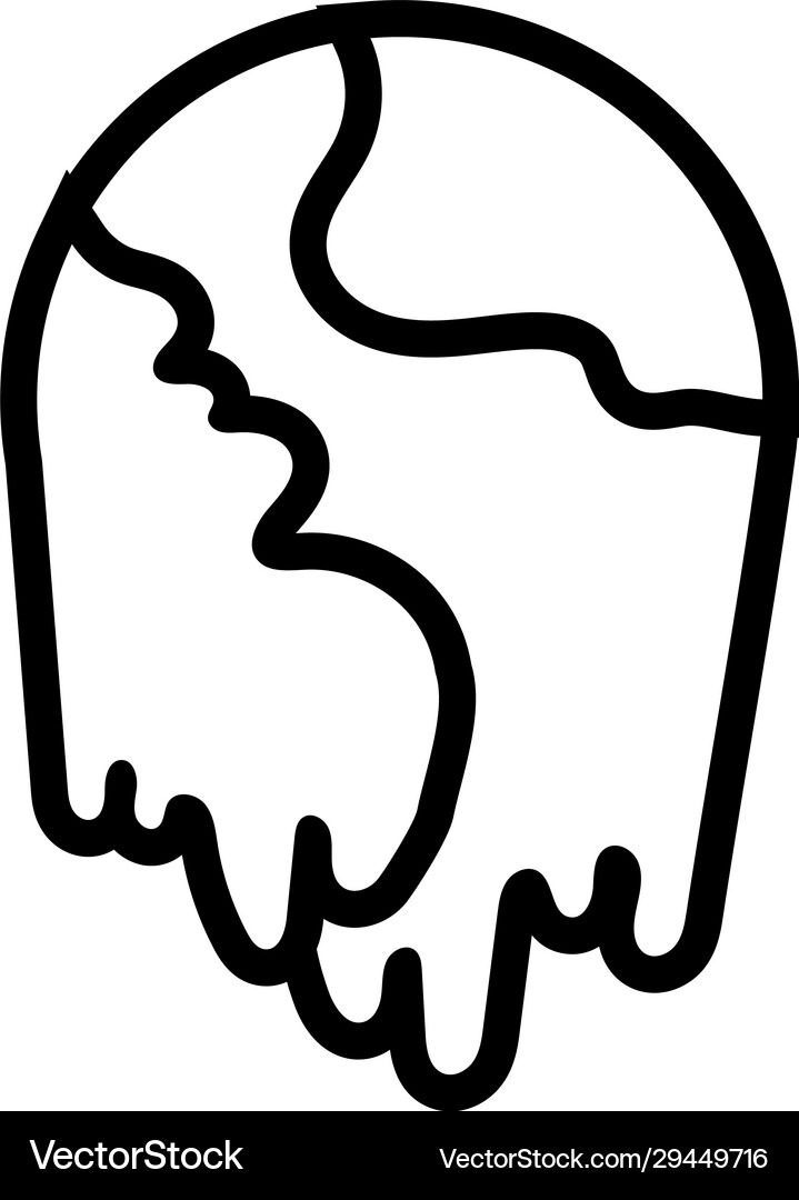 World planet earth melting line style Royalty Free Vector