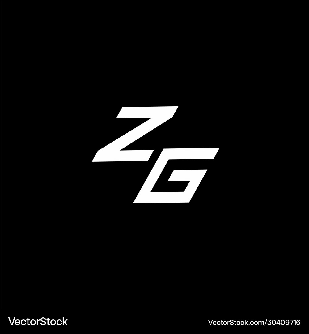 Zg logo monogram with up to down style modern Vector Image