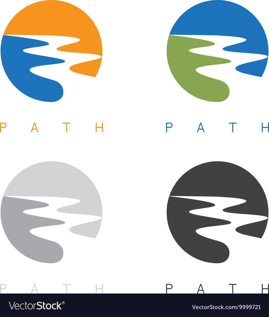 Abstract path or river labels set Royalty Free Vector Image