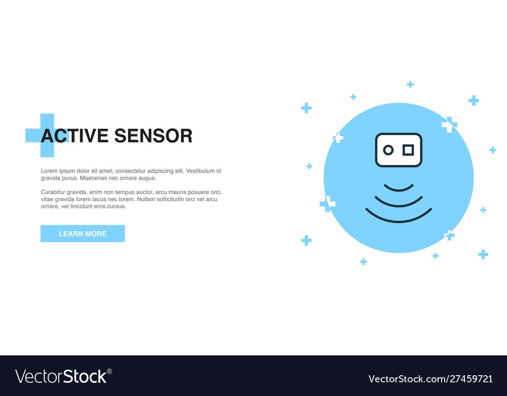 Active sensor icon banner outline template Vector Image