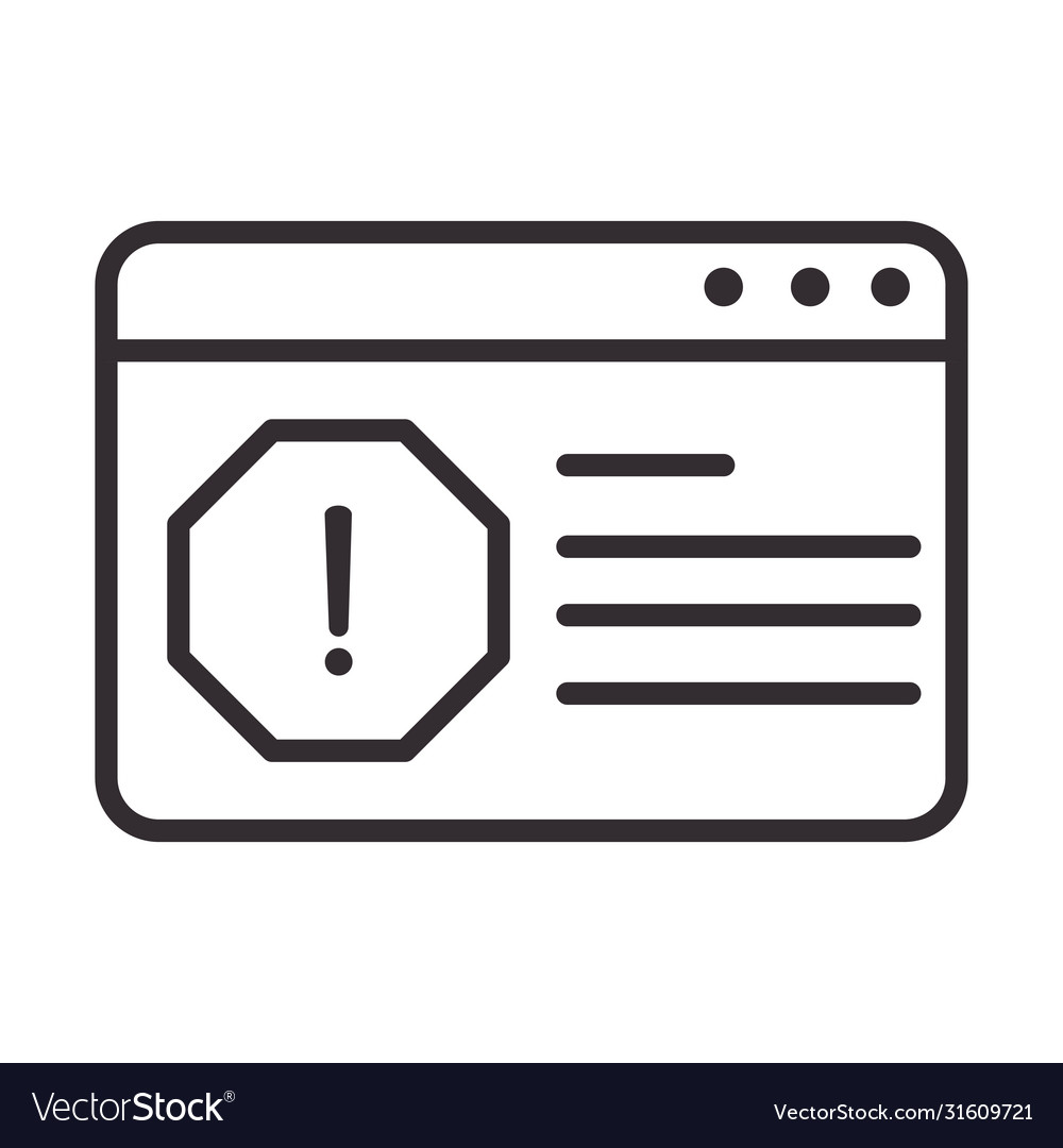 Alert icon website error problem attention Vector Image