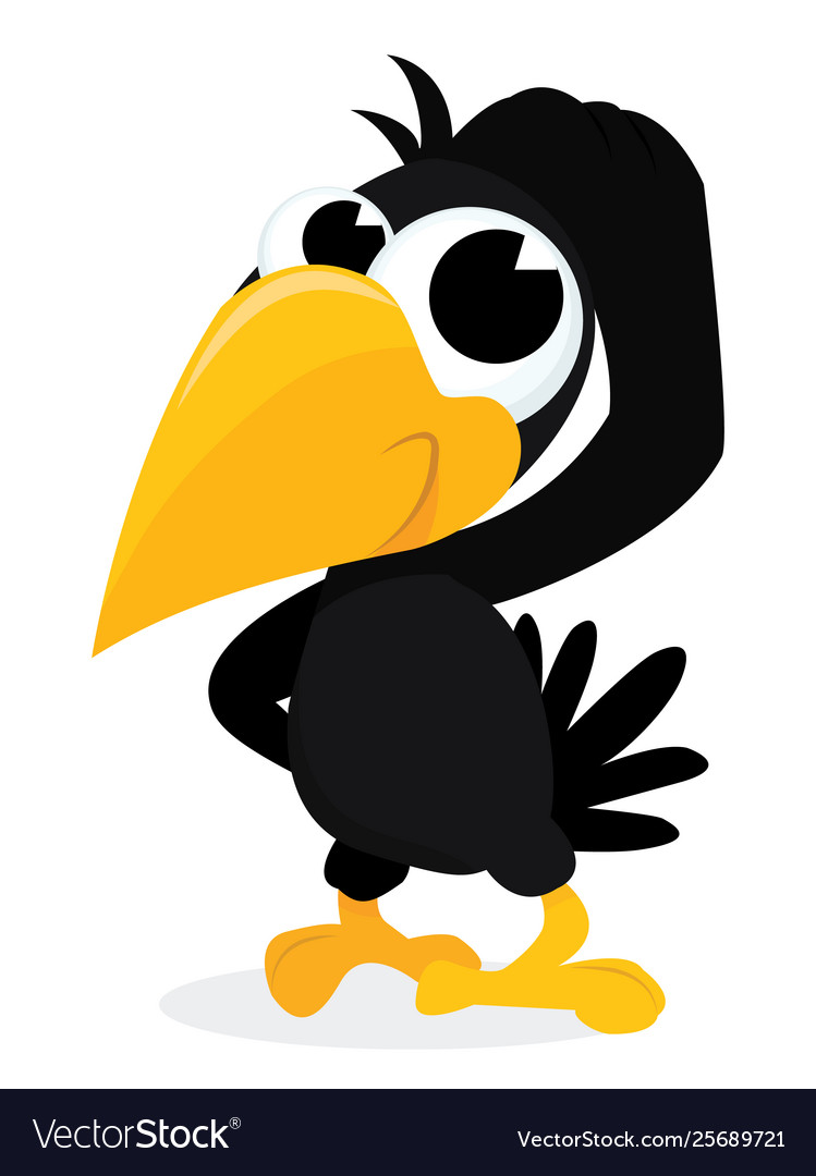 Cartoon crow Royalty Free Vector Image - VectorStock