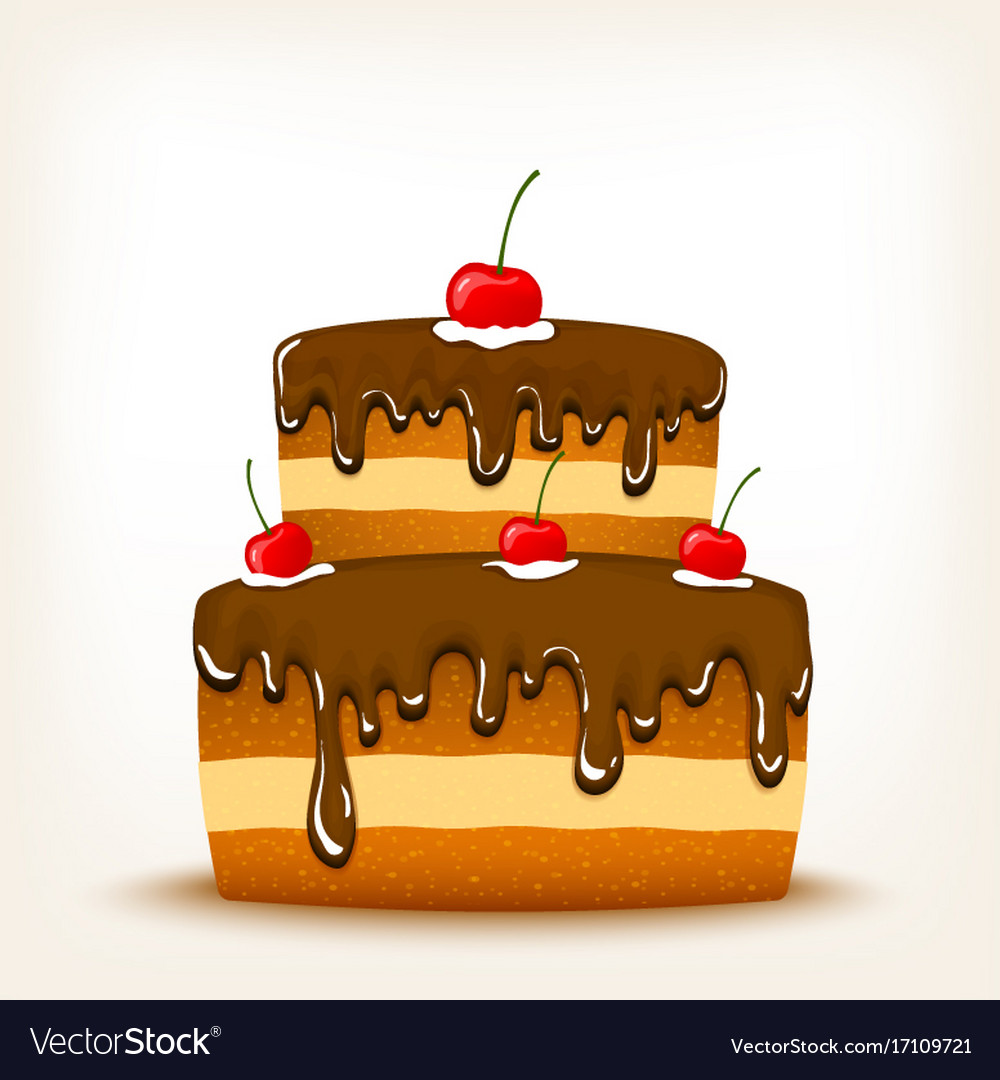 Chocolate cake Royalty Free Vector Image - VectorStock