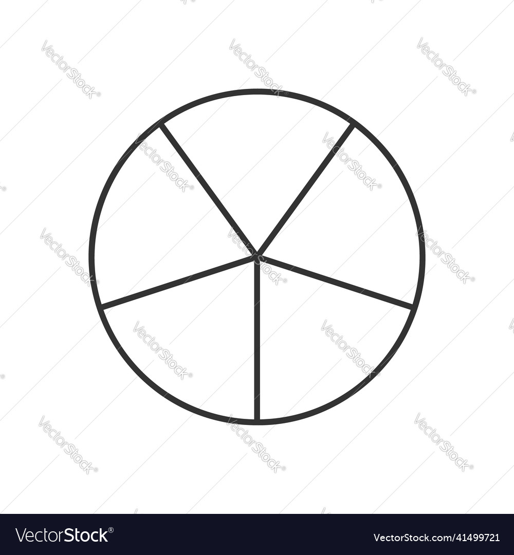 Circle divided in 5 segments pie or pizza round Vector Image