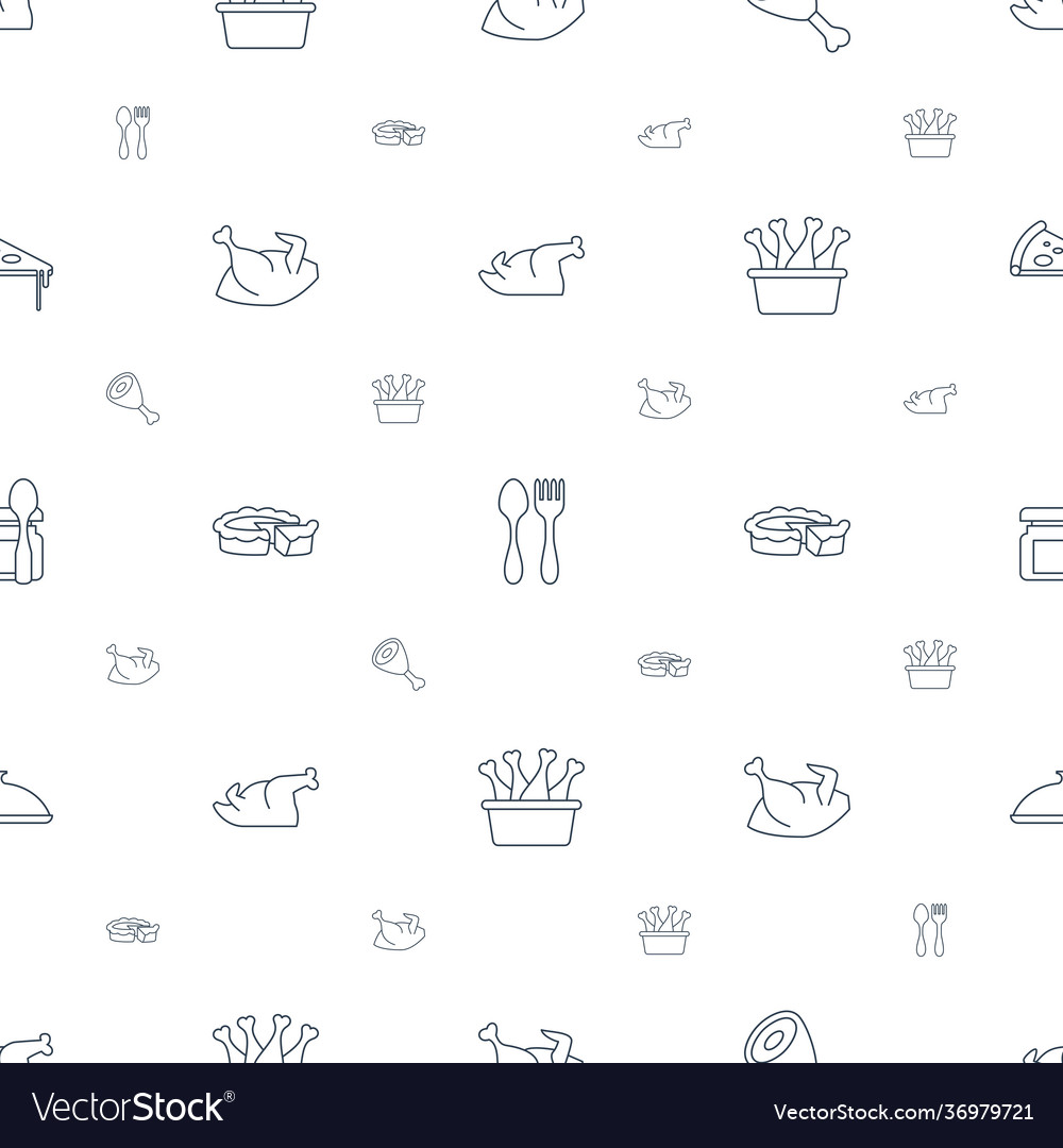 Dinner icons pattern seamless white background Vector Image