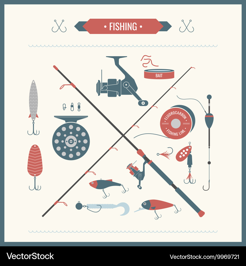 Fishing icon set Royalty Free Vector Image - VectorStock