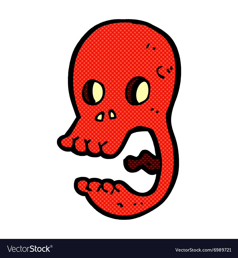 Funny comic cartoon skull Royalty Free Vector Image