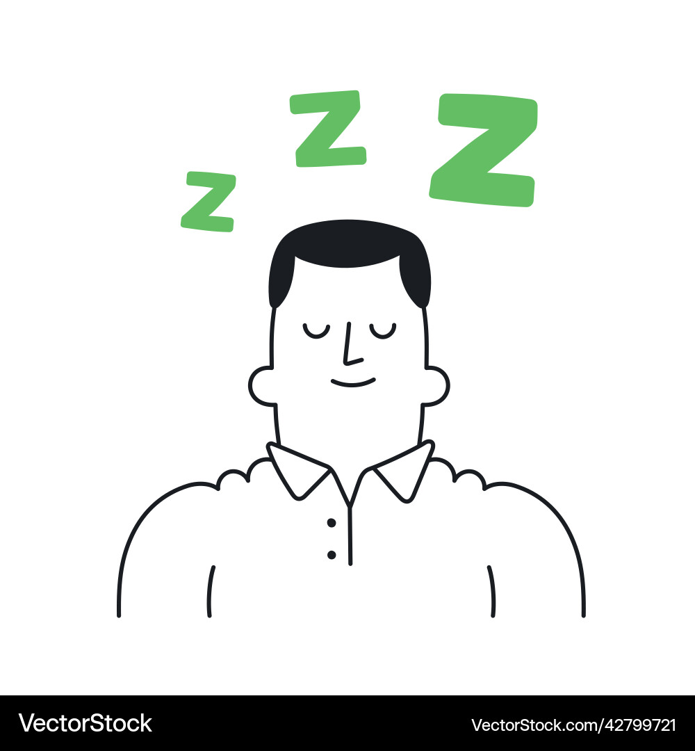 Happy businessman resting and sleeping outline Vector Image