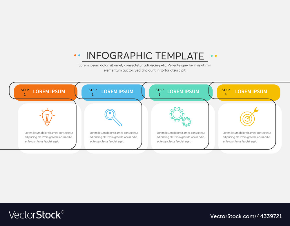 Infographic with icons and 4 options steps Vector Image