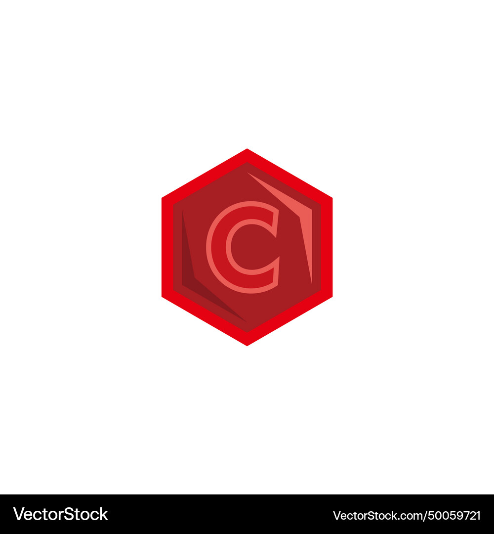 Letter c epic hexagon super geometric symbol Vector Image