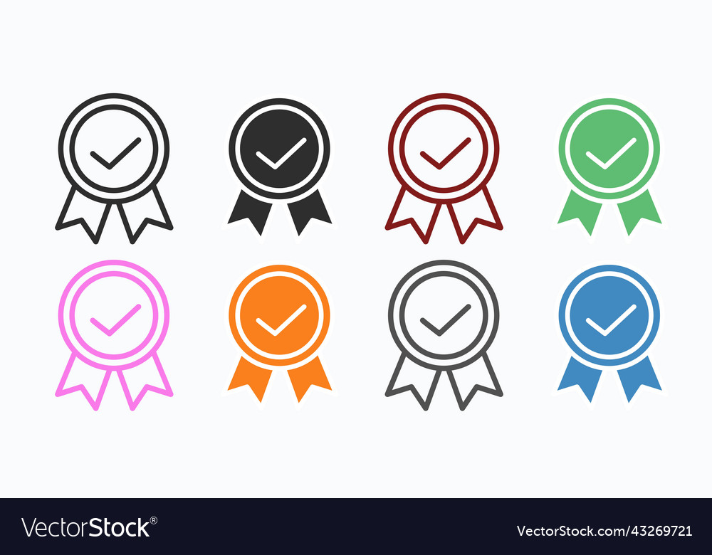 Quality icon set Royalty Free Vector Image - VectorStock