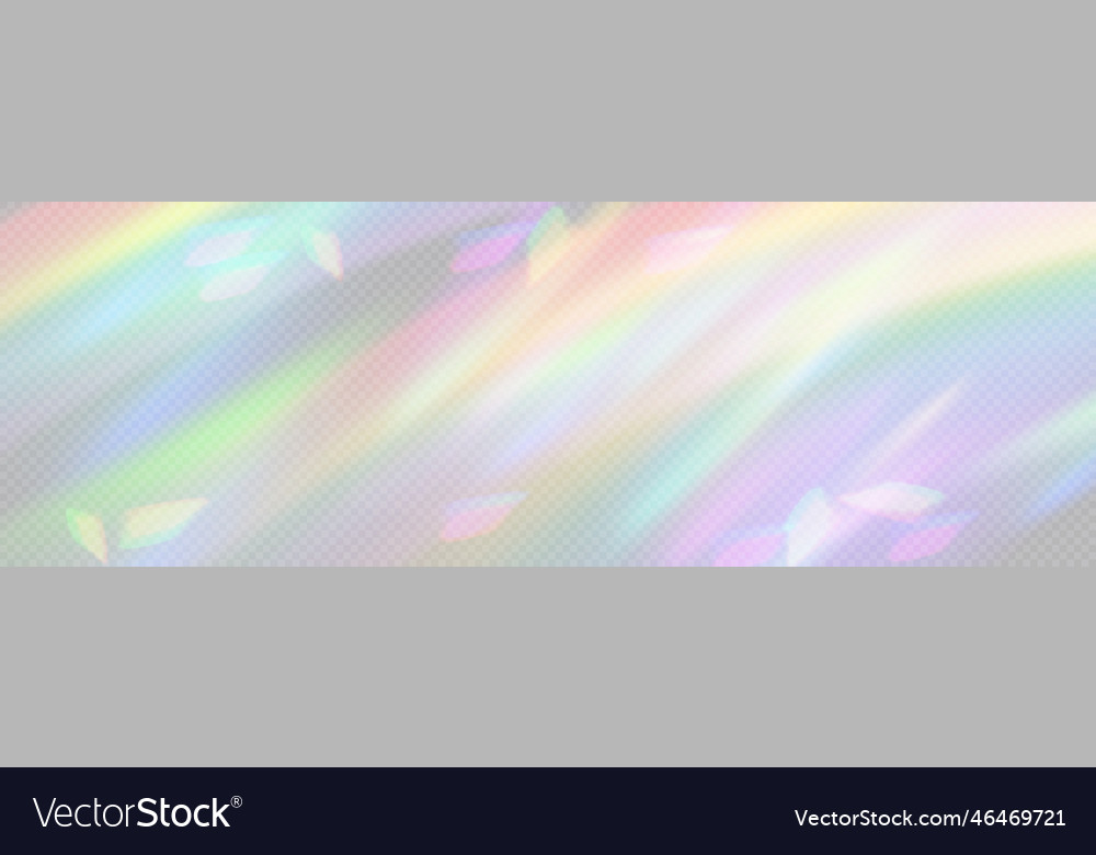 Rainbow light prism effect transparent background Vector Image