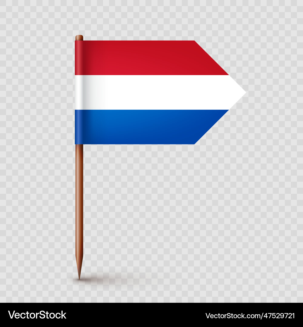 Realistic dutch toothpick flag souvenir from Vector Image