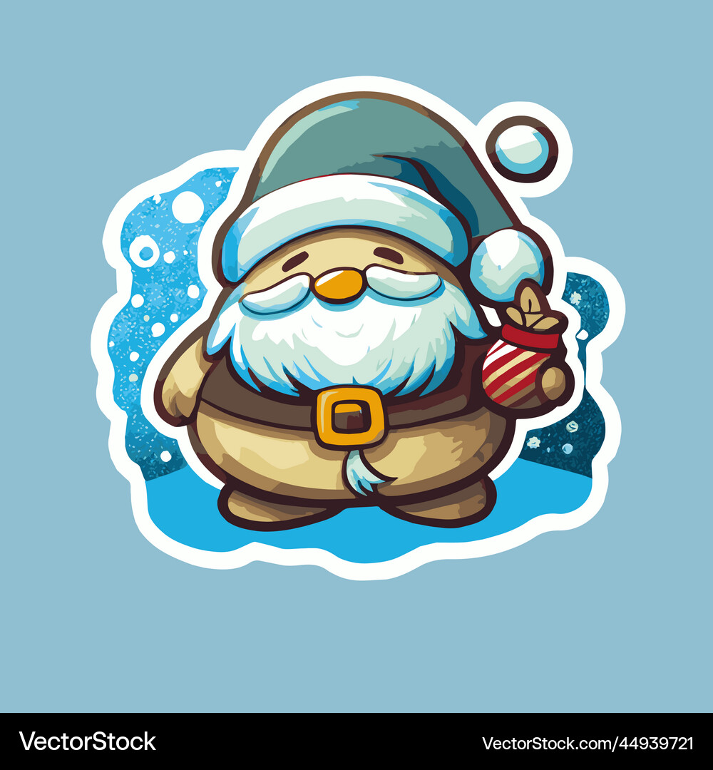 Santa claus christmas sticker Royalty Free Vector Image
