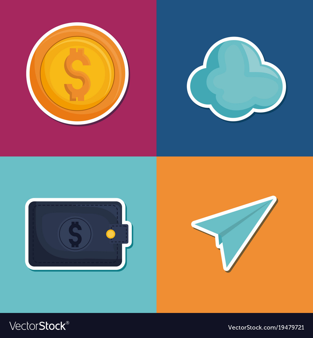 Set of fintech icons Royalty Free Vector Image