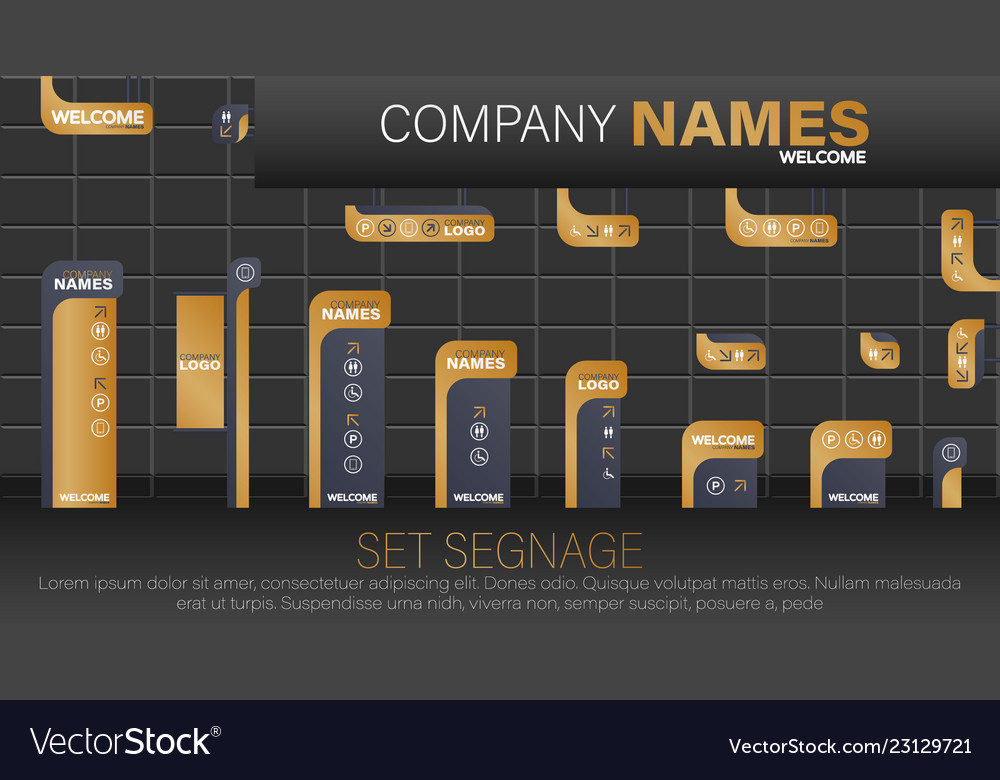 Set signage Royalty Free Vector Image - VectorStock