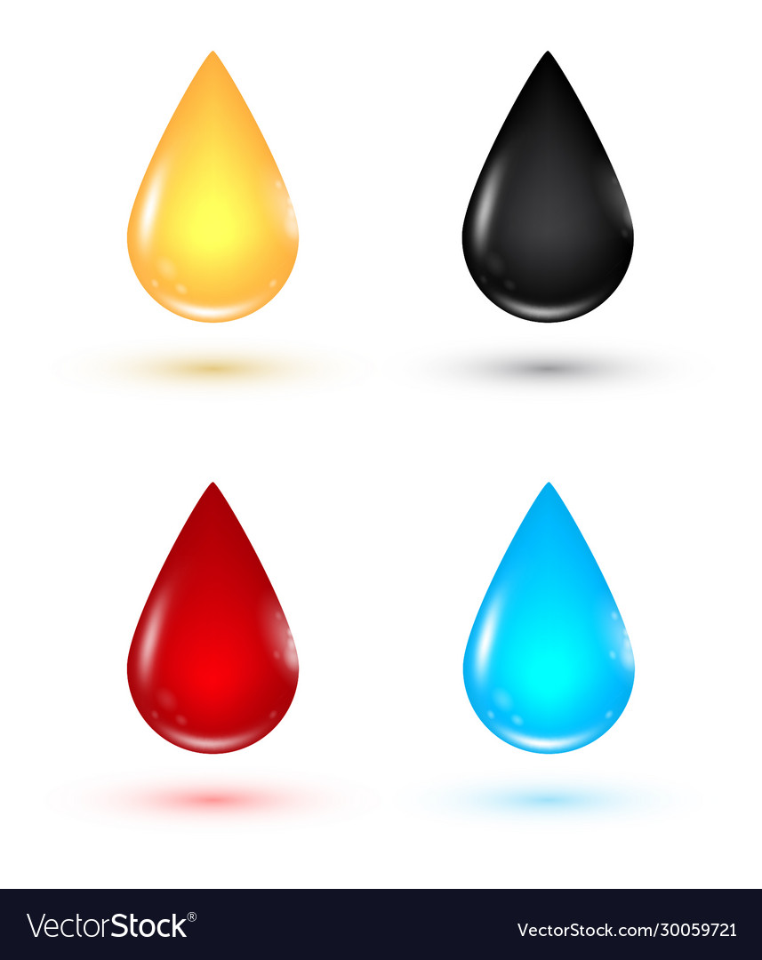 Set transparent drops different forms Royalty Free Vector