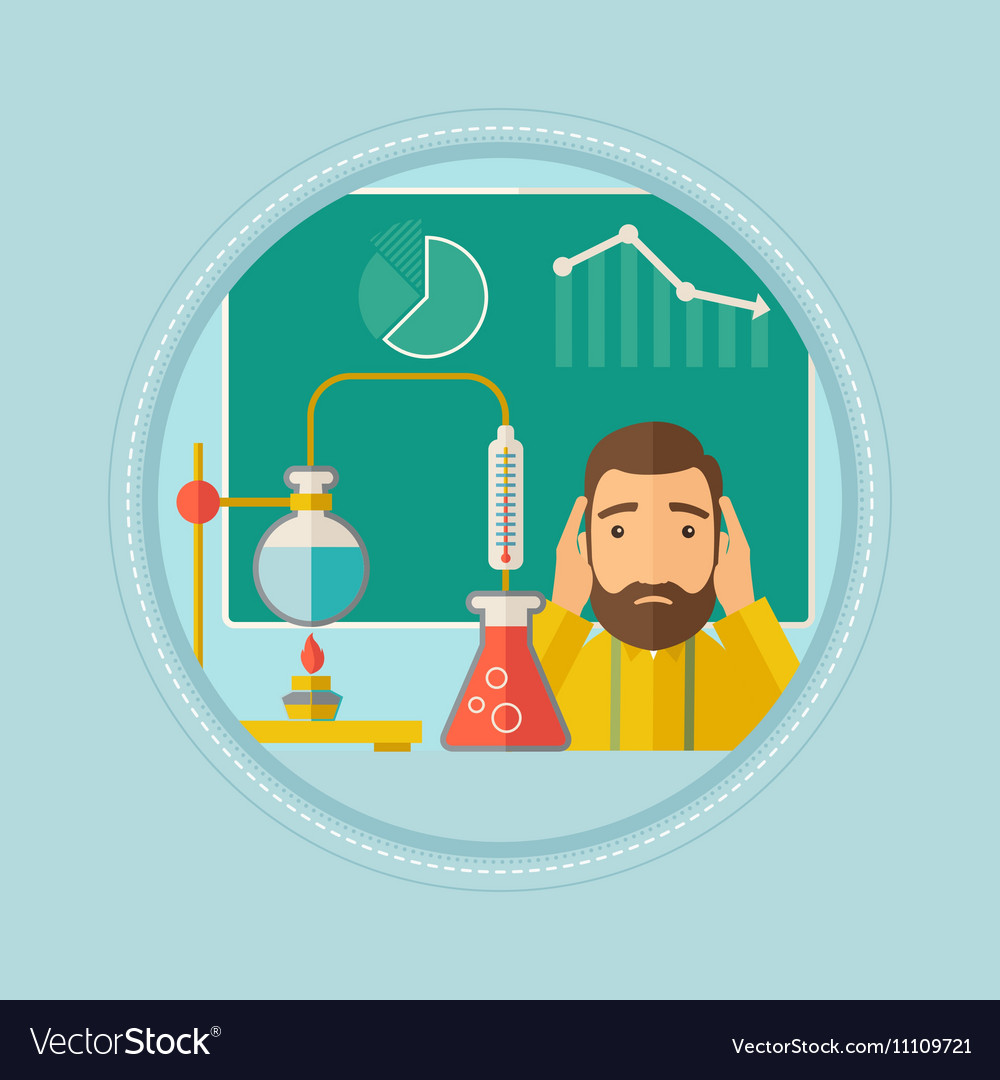 Student working at laboratory class Royalty Free Vector