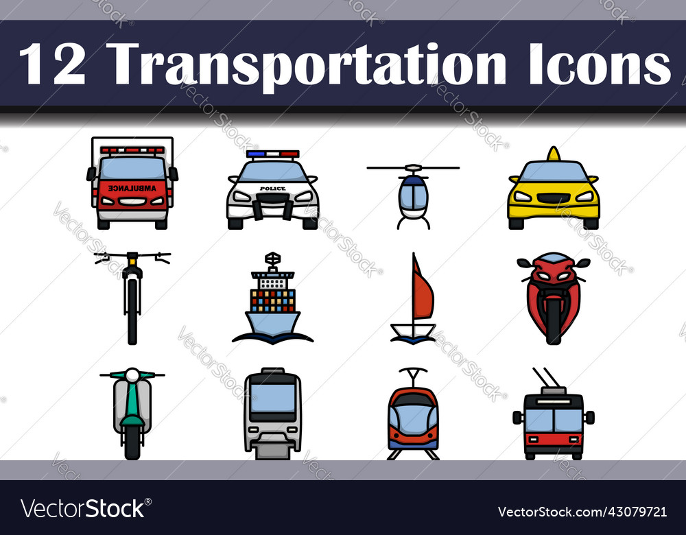 Transportation icon set Royalty Free Vector Image