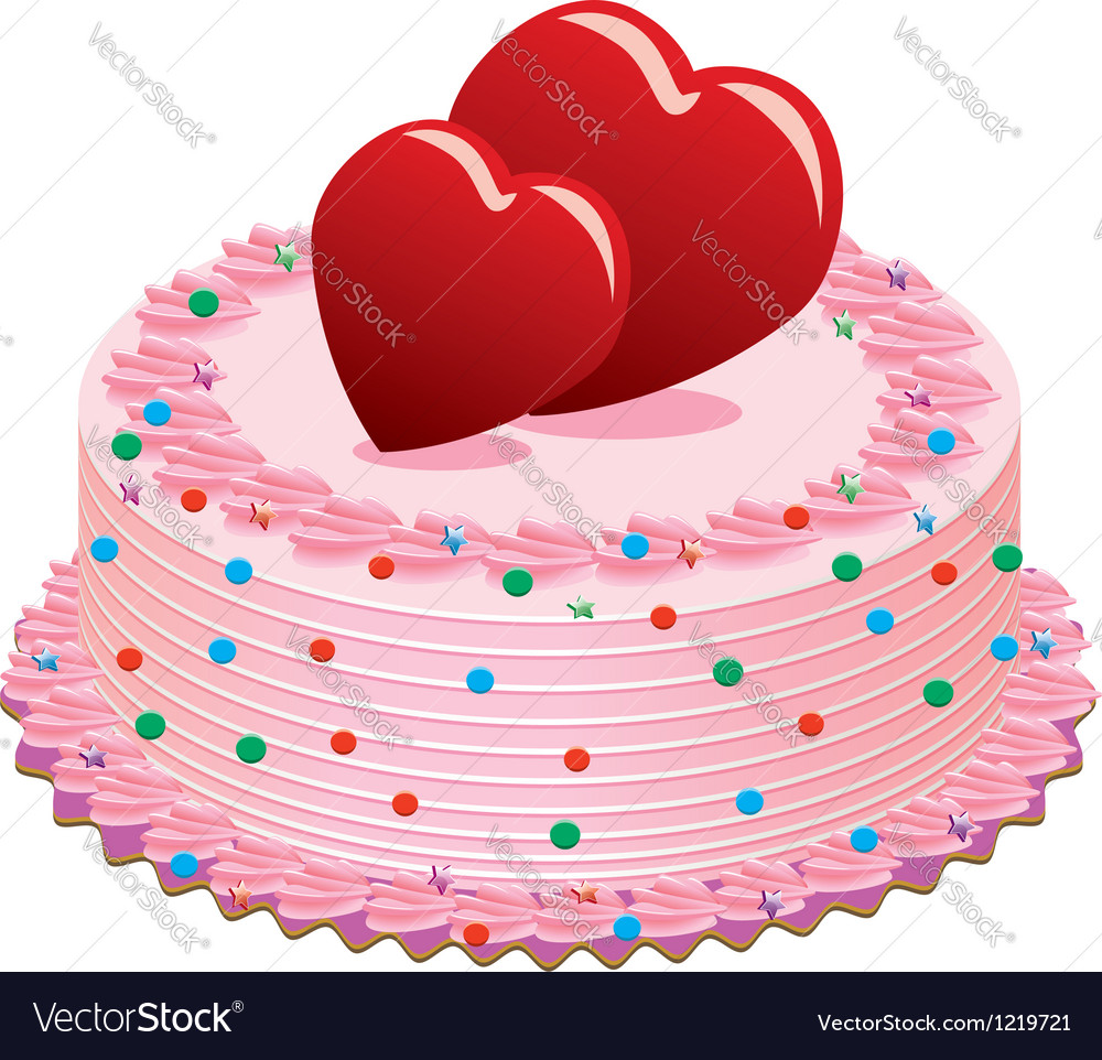 Valentine cake Royalty Free Vector Image - VectorStock