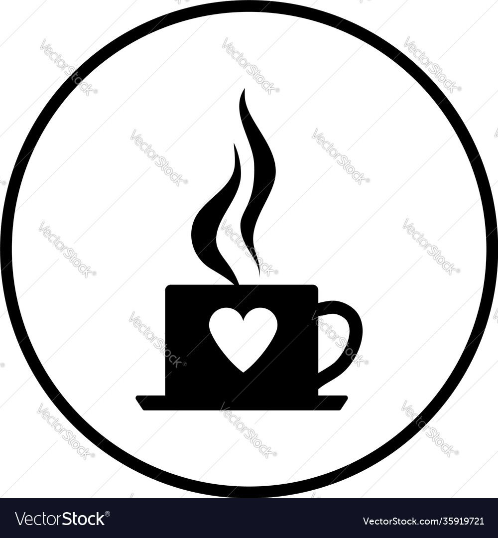 Valentine day coffee icon Royalty Free Vector Image