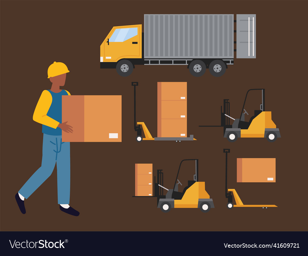 Warehouse worker logistic Royalty Free Vector Image