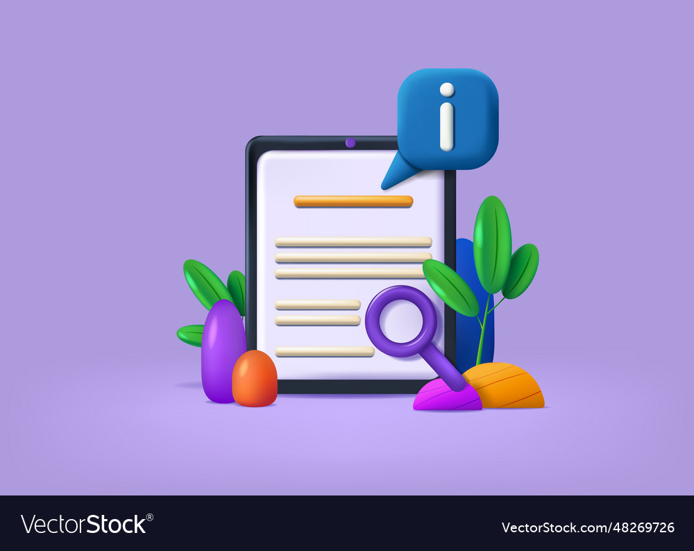 3d guide information notification user Royalty Free Vector