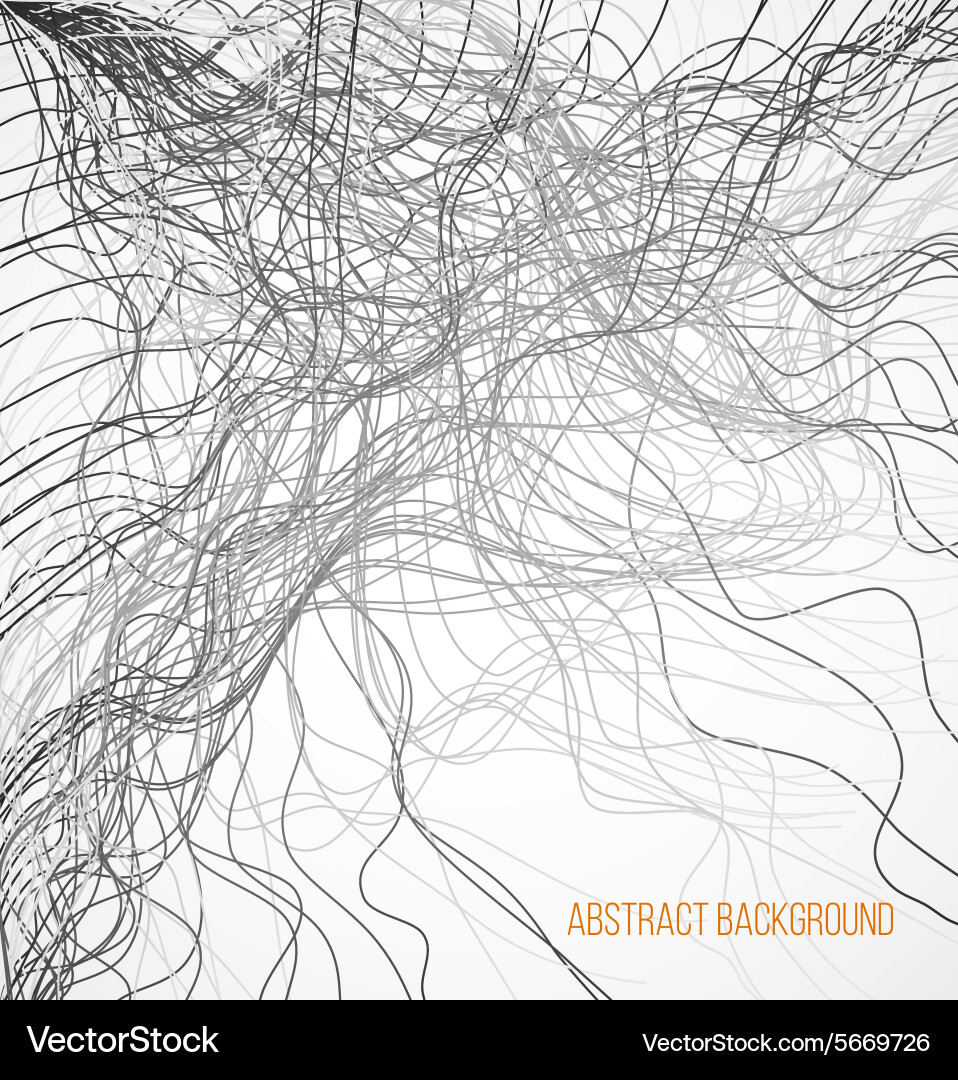 Abstract with black chaotic lines Royalty Free Vector Image