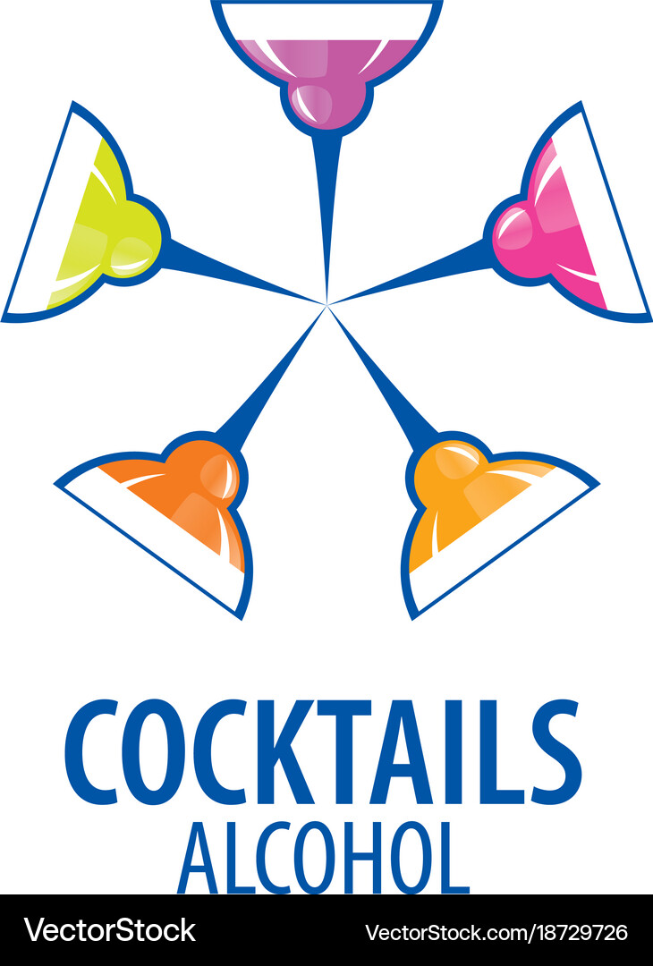 Alcoholic cocktails logo Royalty Free Vector Image