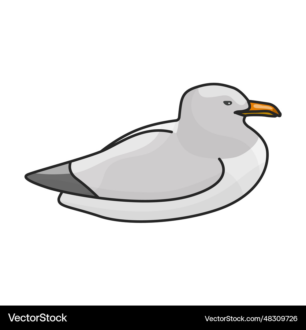 Bird gull iconcolor icon isolated Royalty Free Vector Image
