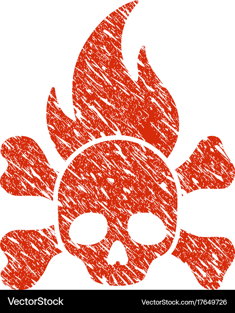 Death fire icon grunge watermark Royalty Free Vector Image