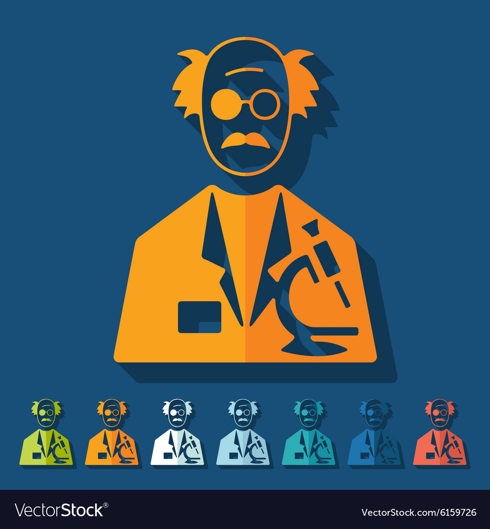 Flat design scientist Royalty Free Vector Image