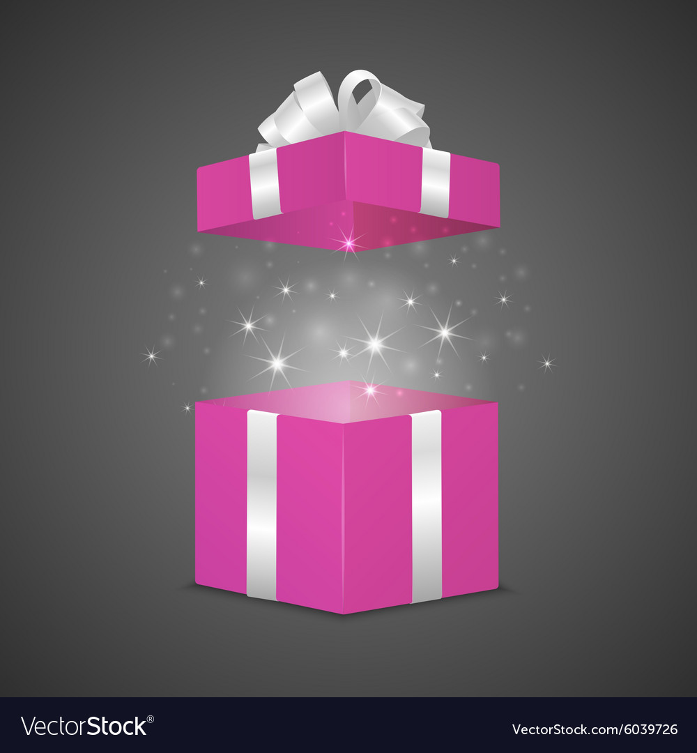 Gift box with a magic effect Royalty Free Vector Image