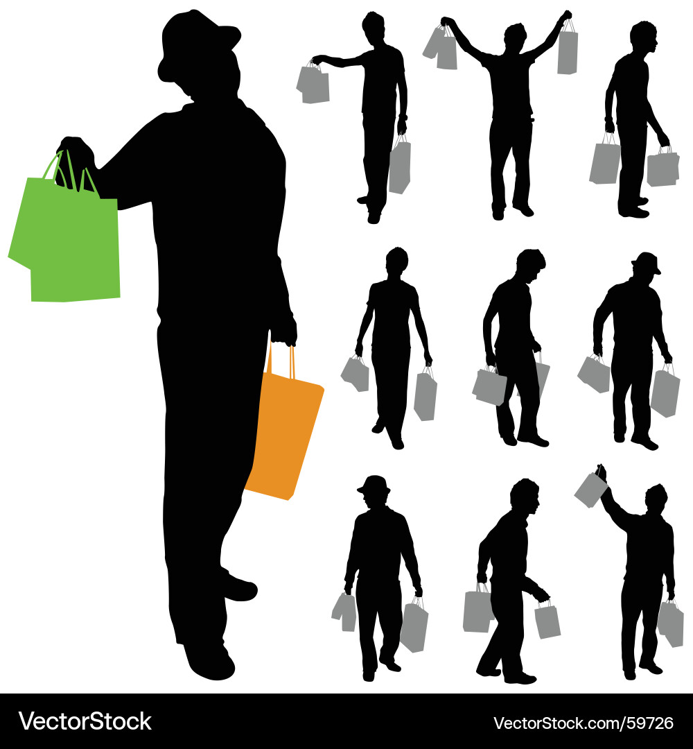 Man with shopping bags Royalty Free Vector Image