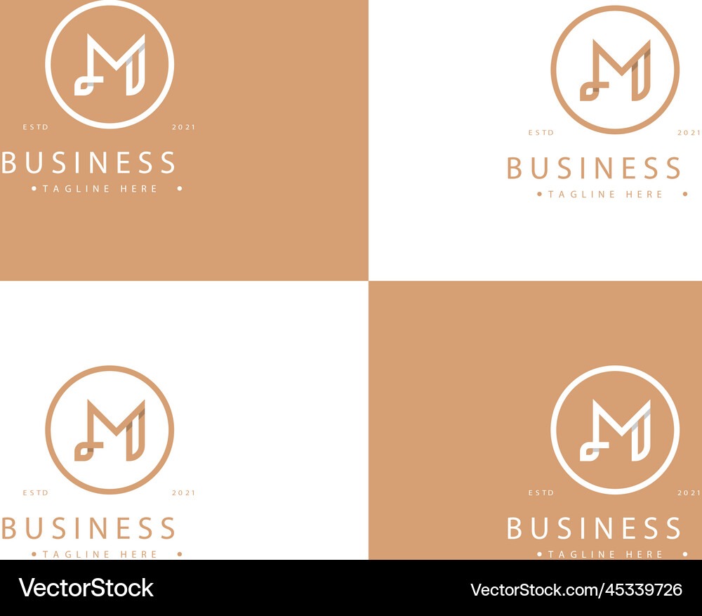 Minimalist letter m logo design for personal Vector Image