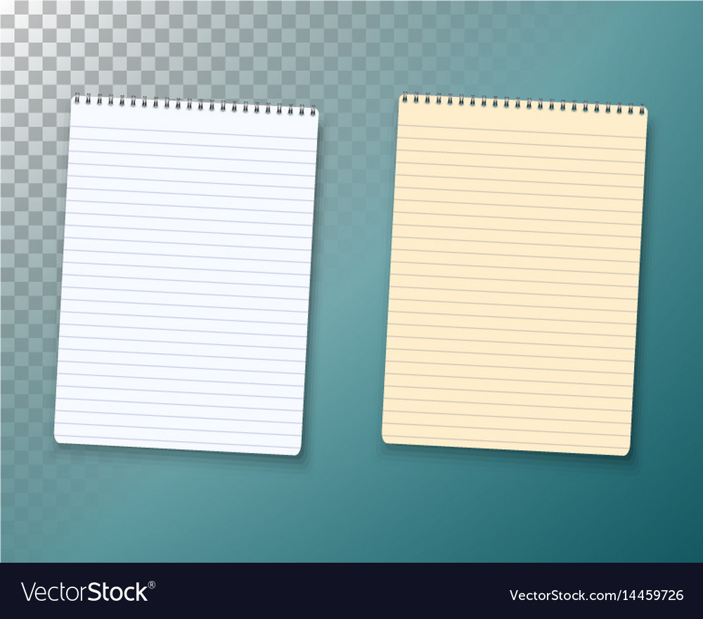 Notepad set paper notebook template Royalty Free Vector
