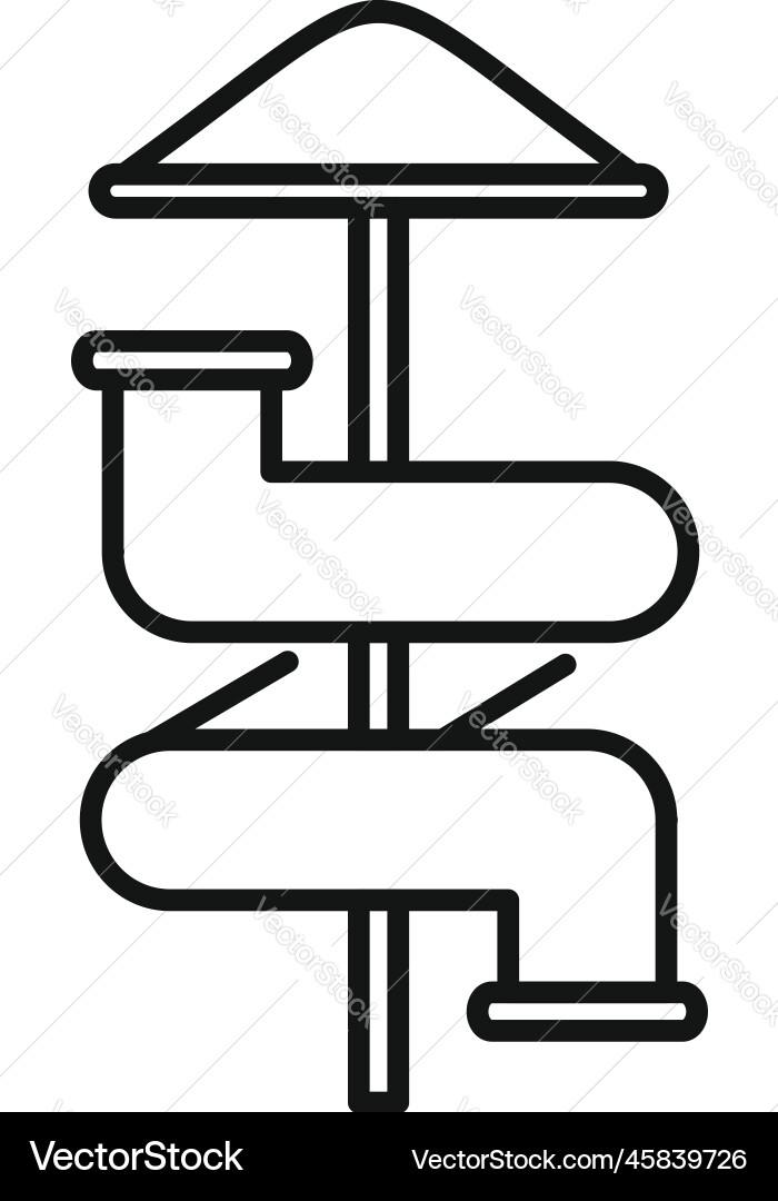 Pool slide icon outline waterpark Royalty Free Vector Image