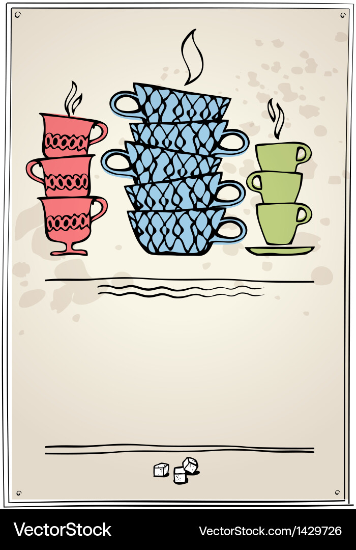 Retro frame with cup of tea Royalty Free Vector Image
