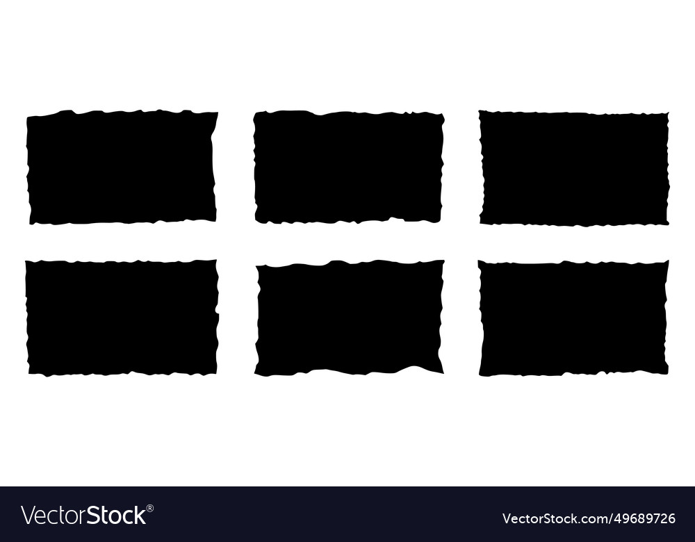 Rough edge rectangle shape collage paper torn Vector Image