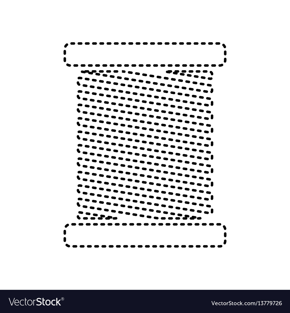 Thread sign black dashed Royalty Free Vector Image